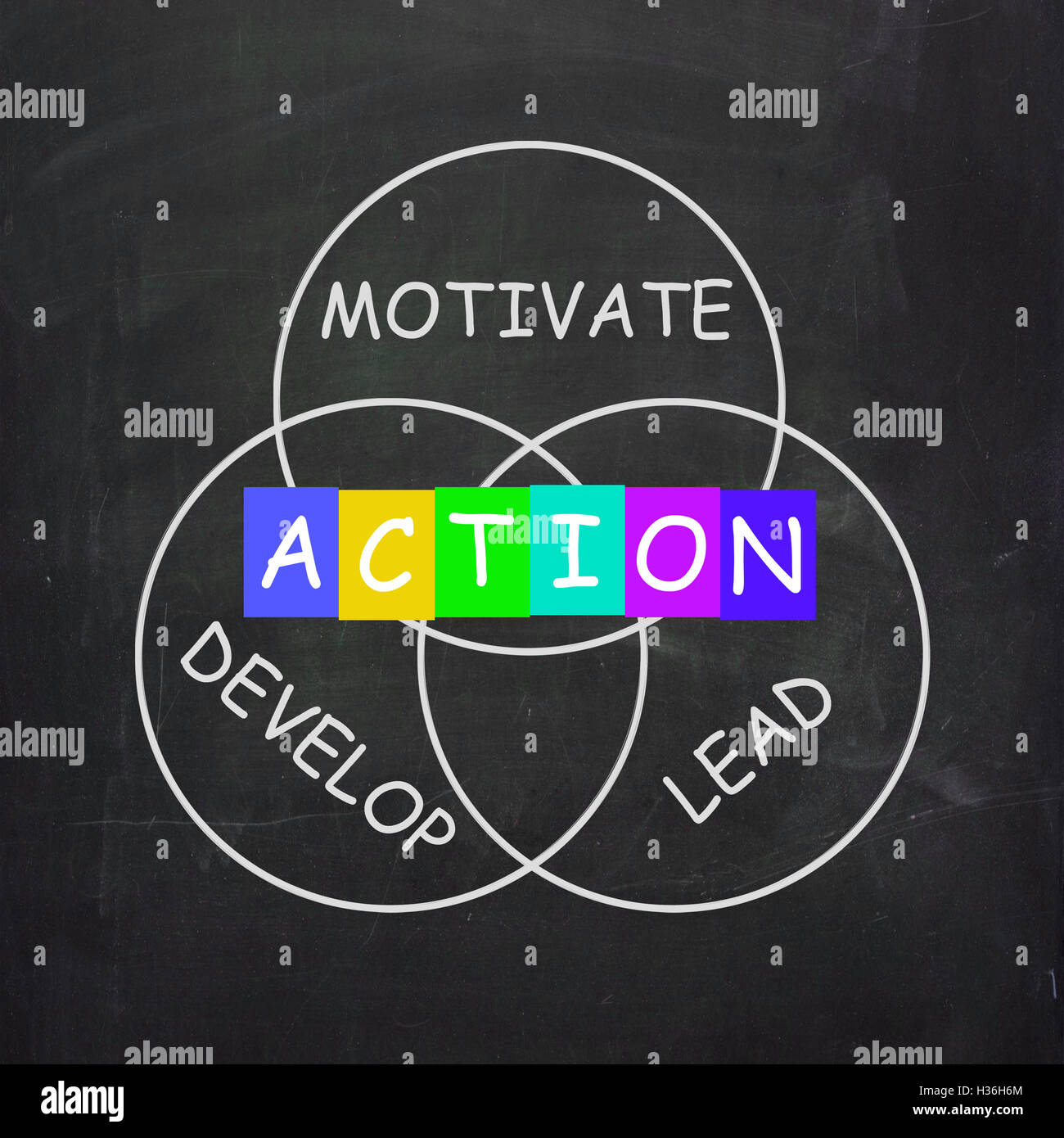 Motivational Words Include Action Develop Lead and Motivate Stock Photo ...
