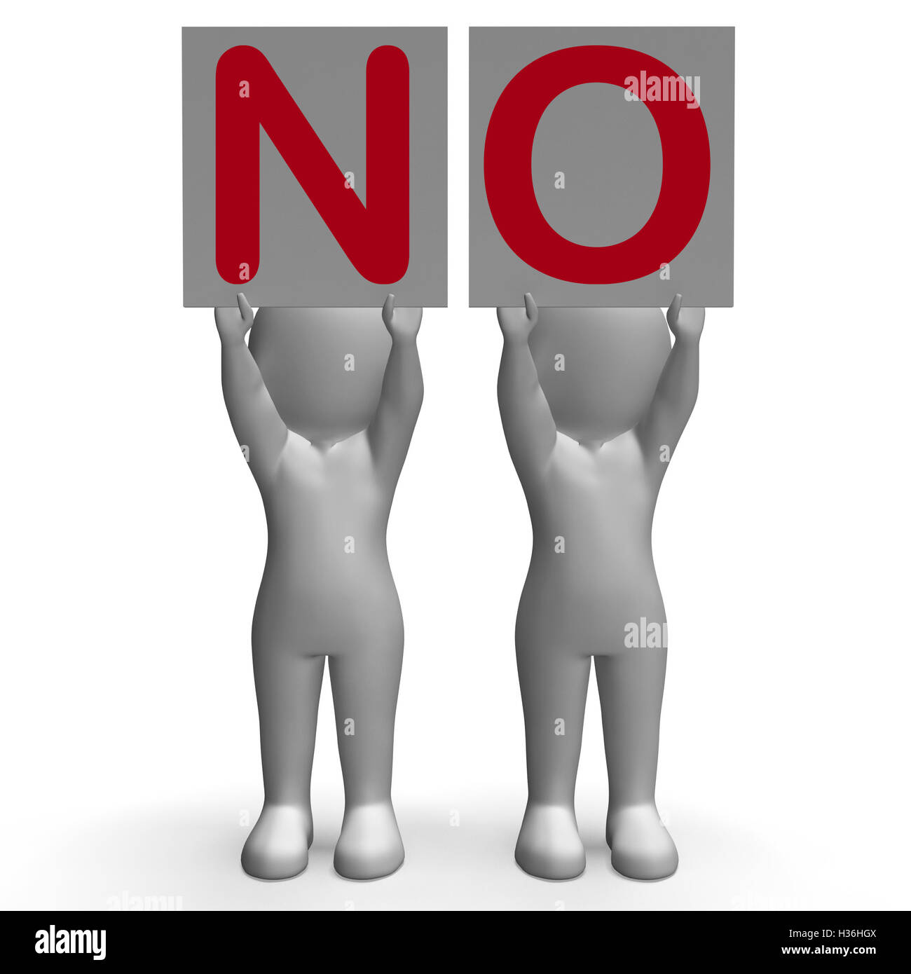 NO Banners Shows Complete Denial And Rejection Stock Photo - Alamy