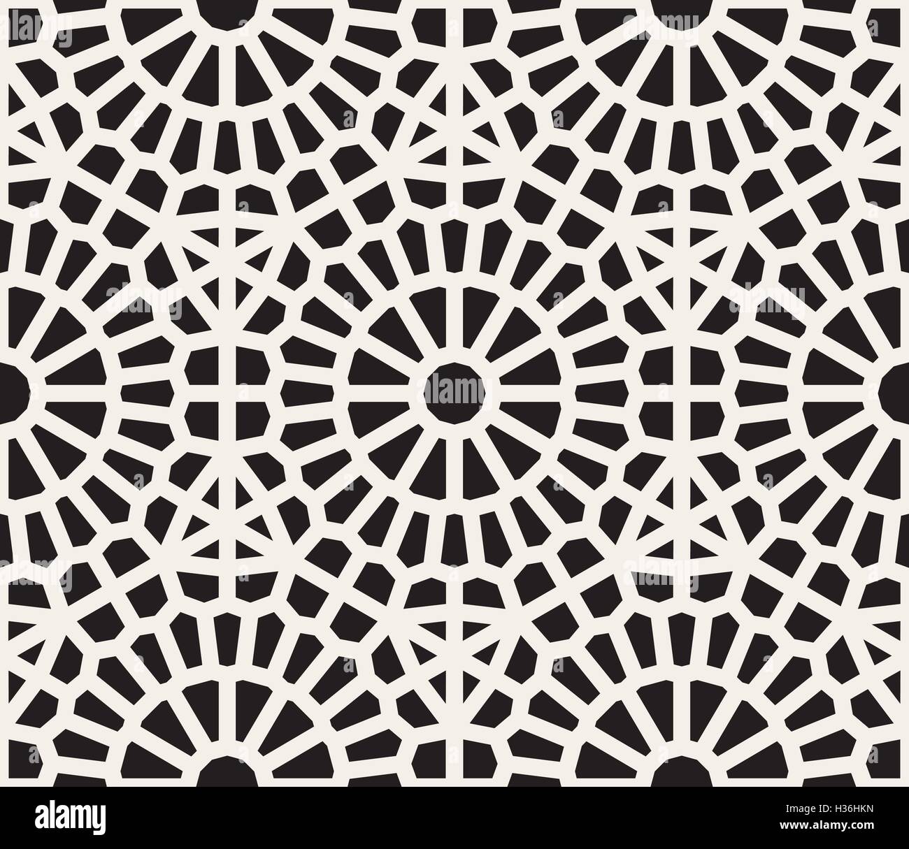 Vector Seamless Black And White Geometric Lace Grid Pattern Stock ...