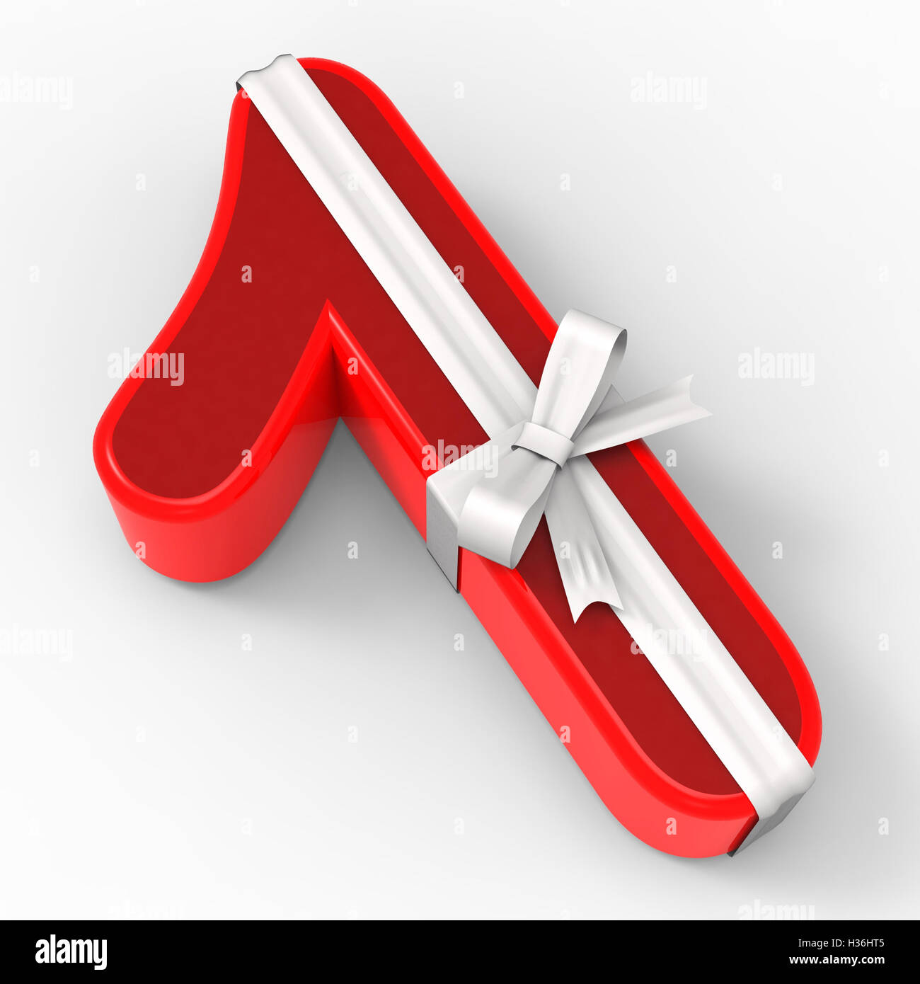 Number One With Ribbon Shows Good Wishing And Presents Stock Photo - Alamy