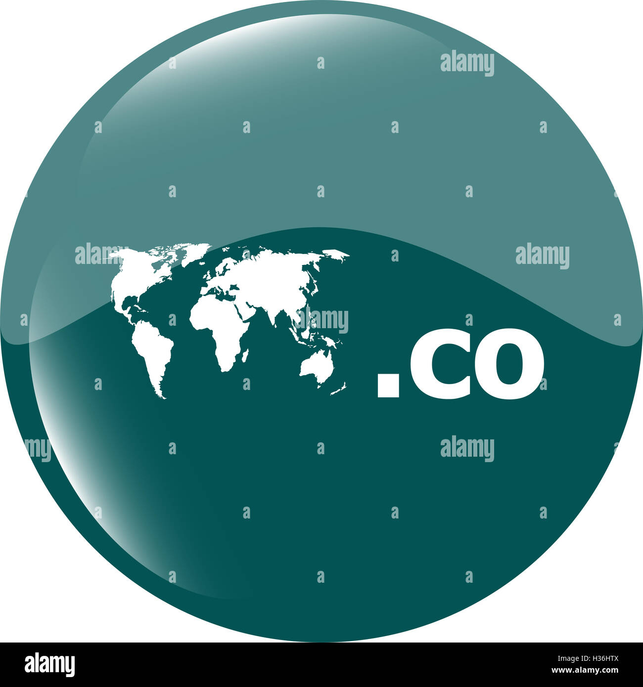 Domain CO sign icon. Top-level internet domain symbol with world map ...