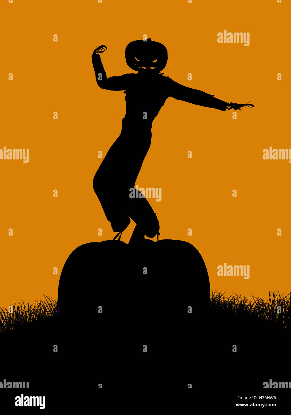 Halloween Illustration silhouette Stock Photo - Alamy