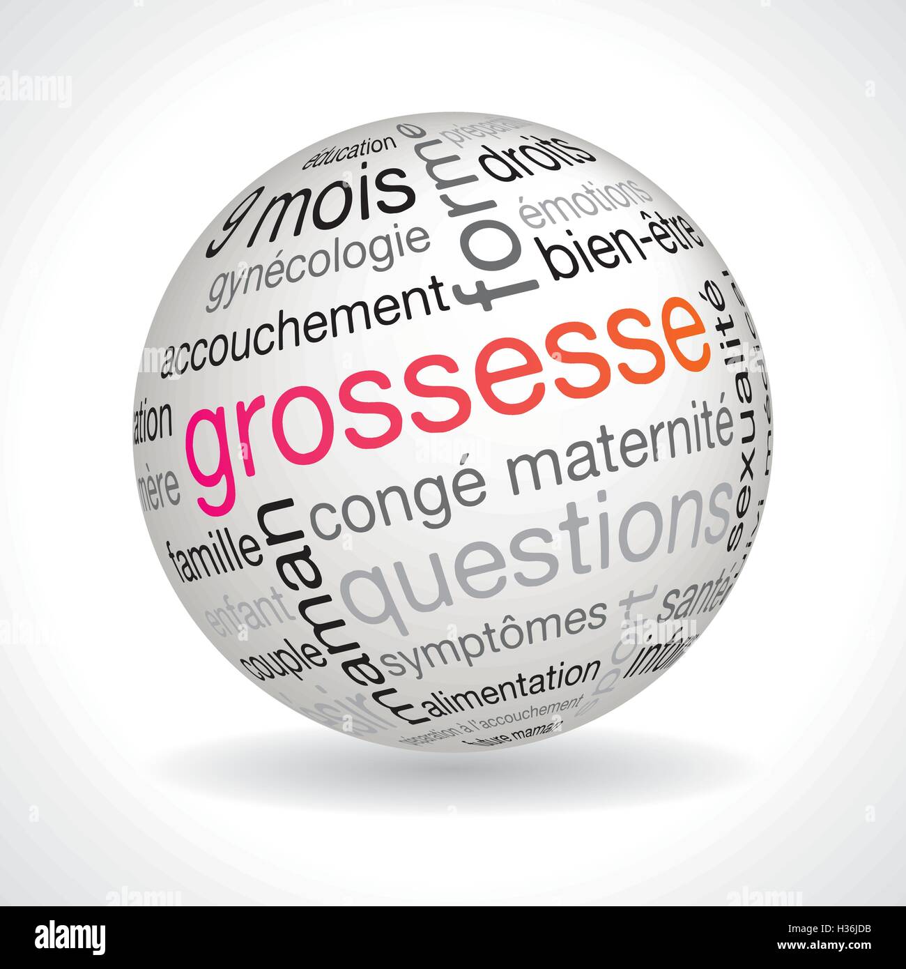 French pregnancy theme sphere vector with keywords Stock Vector Image ...
