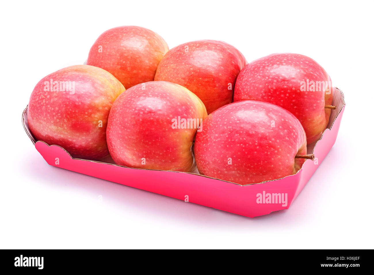 apples pack isolated on white Stock Photo - Alamy