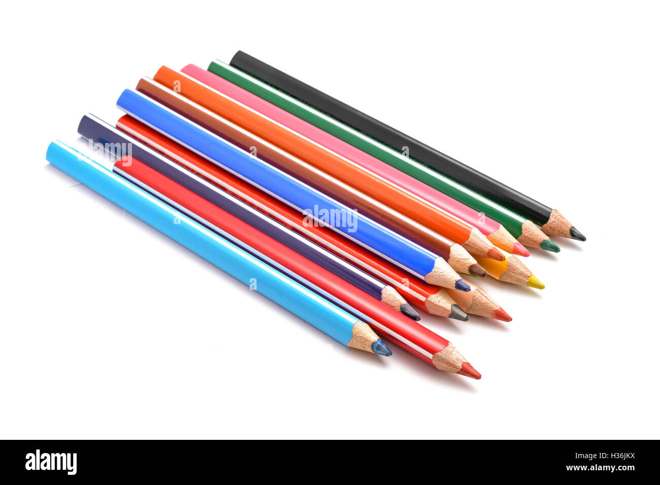 colored crayons isolated on white Stock Photo - Alamy