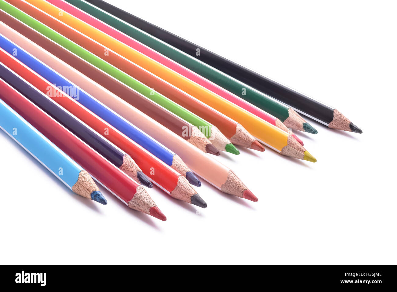 colored crayons isolated on white Stock Photo - Alamy