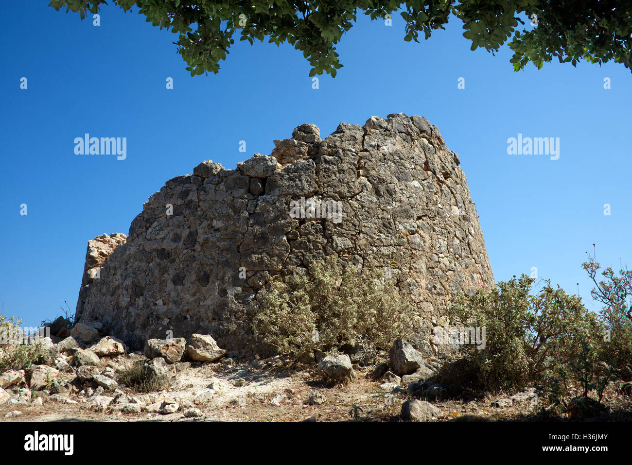 Remains of Venetian watchtower Assos Castle Kefalonia Ionian Islands ...