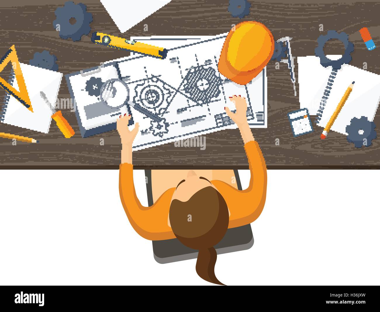 Vector illustration. Engineering and architecture. Drawing ...