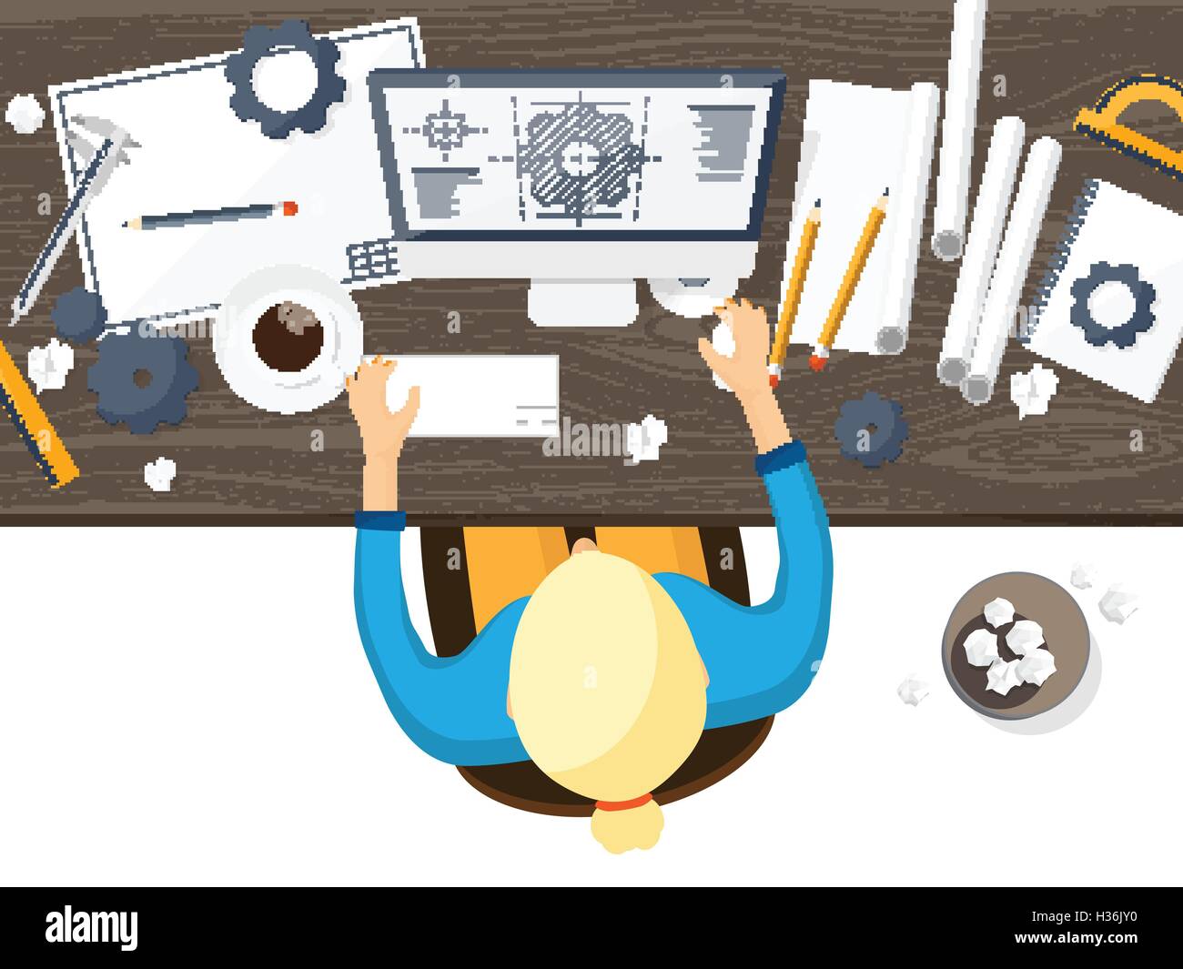 Vector illustration. Engineering and architecture. Drawing ...