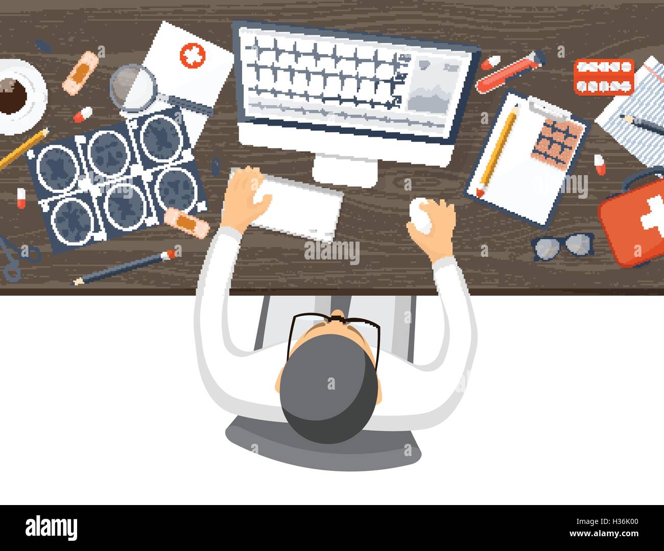 Medical flat background. Health care,first aid,research, cardiology ...