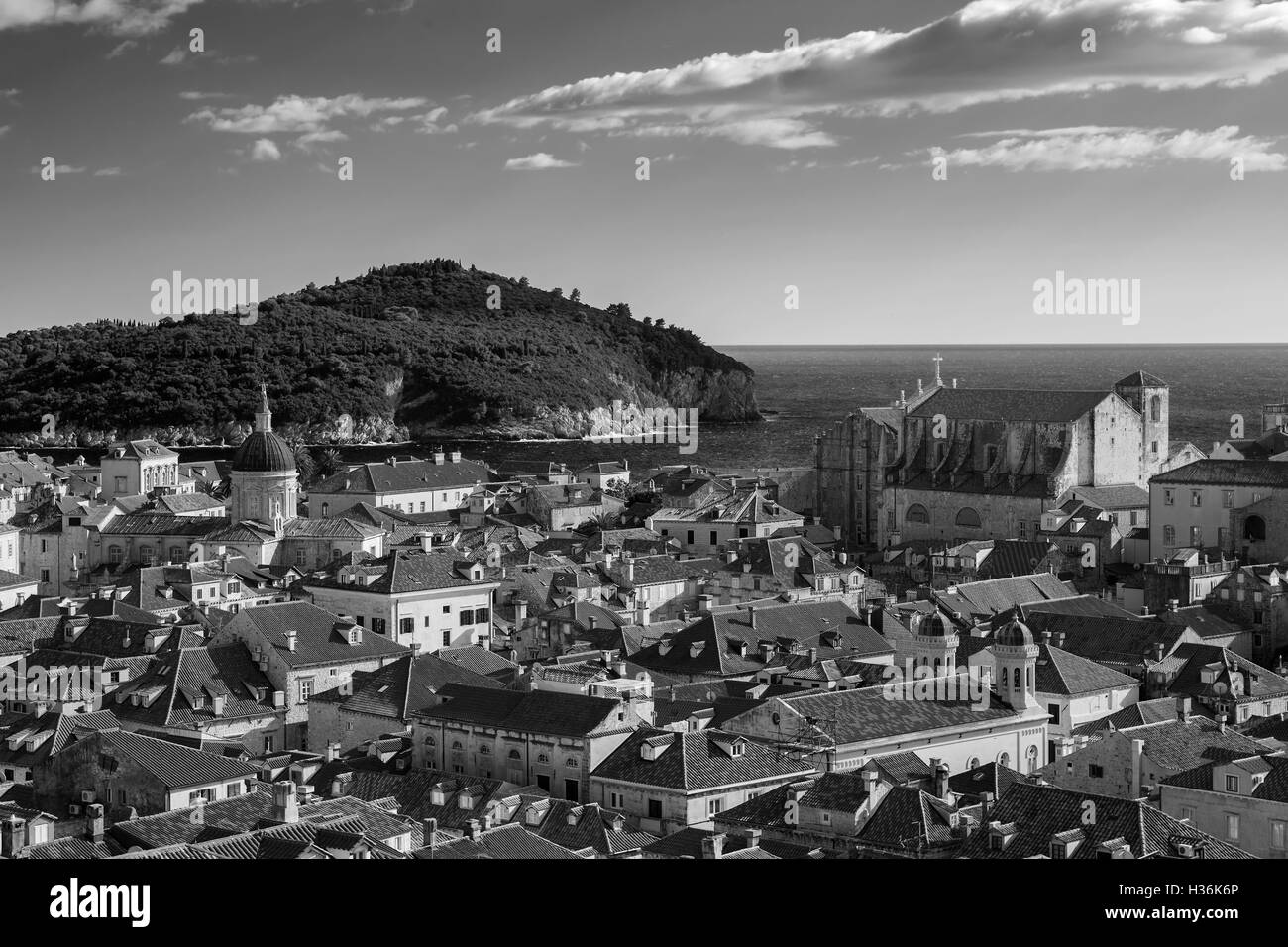 View over unesco town Black and White Stock Photos & Images - Alamy