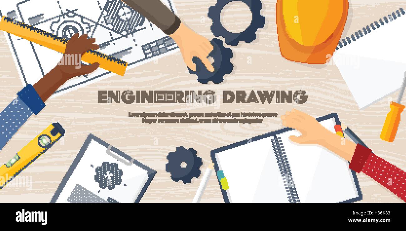 Vector illustration. Engineering and architecture. Drawing ...