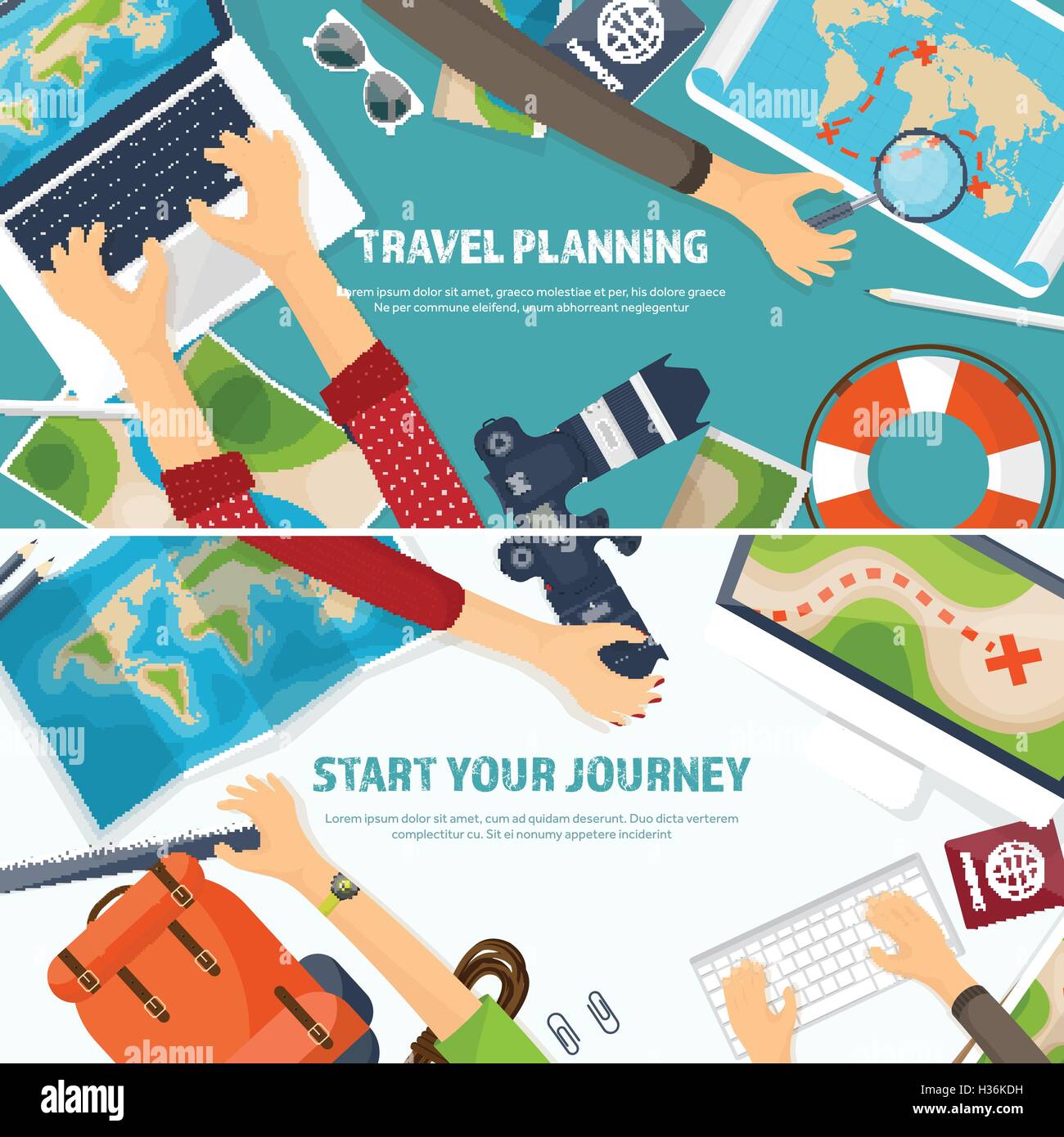 Travel and tourism. Flat style. World, earth map. Globe. Trip, tour ...