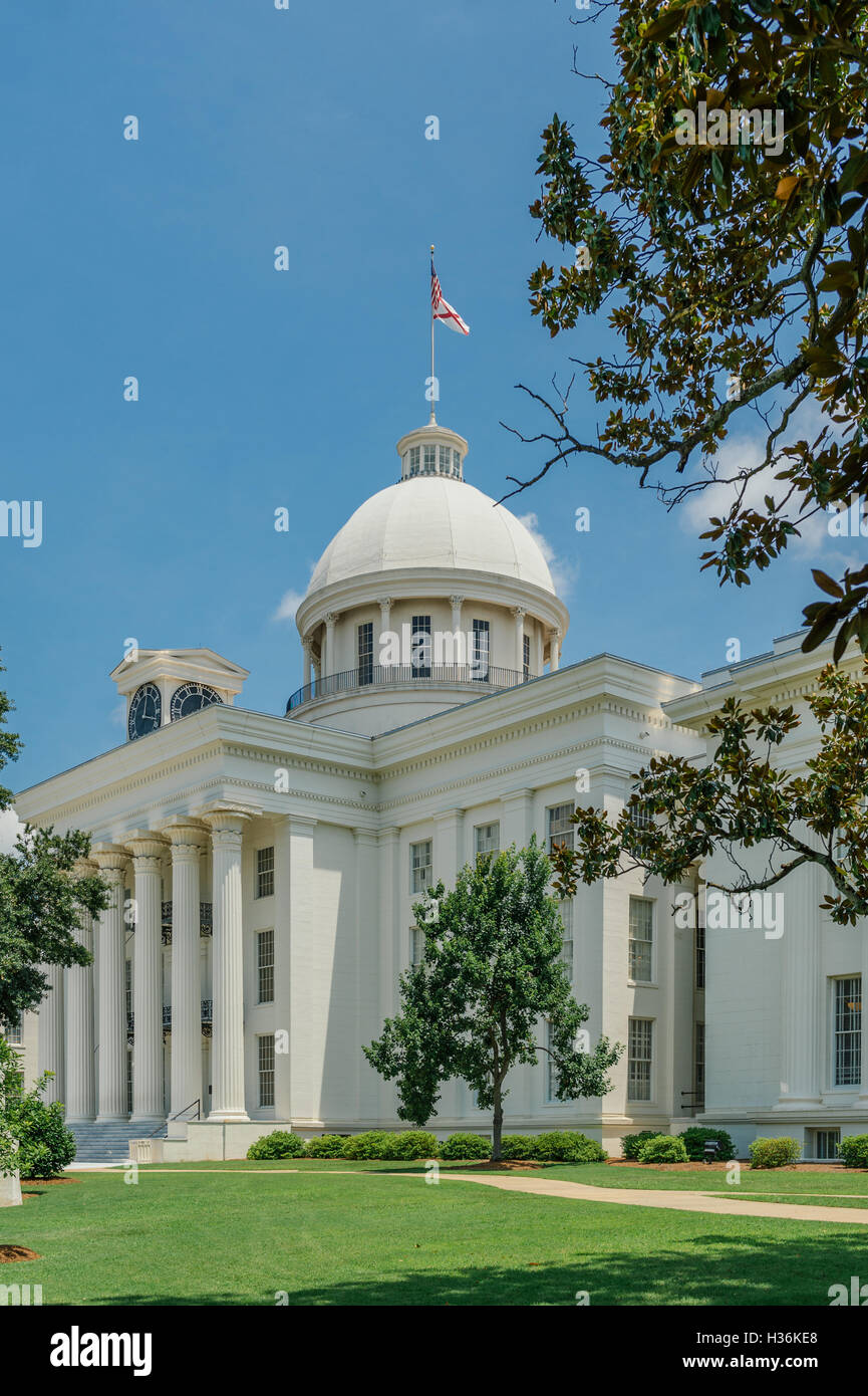 The Alabama state capitol building on a clear day in Montgomery Alabama ...