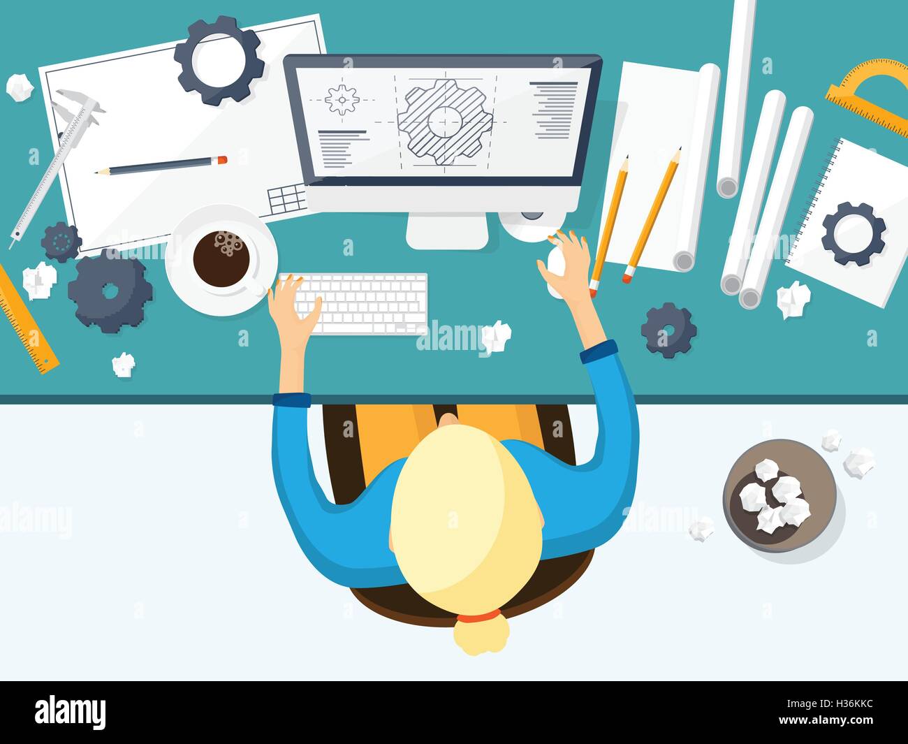 Vector illustration. Engineering and architecture. Drawing ...
