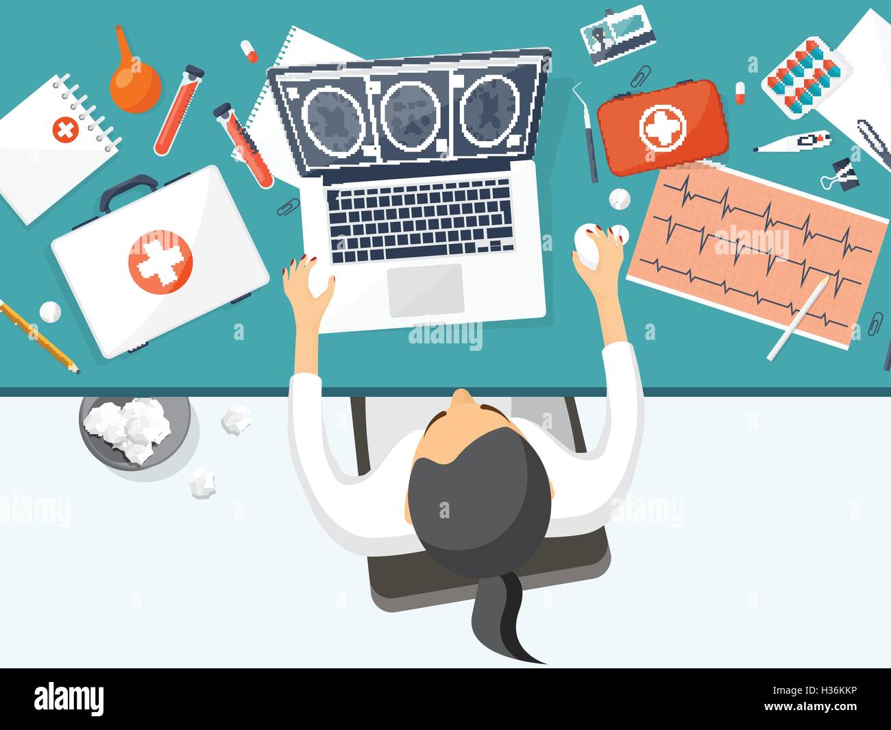 Medical flat background. Health care,first aid,research, cardiology ...