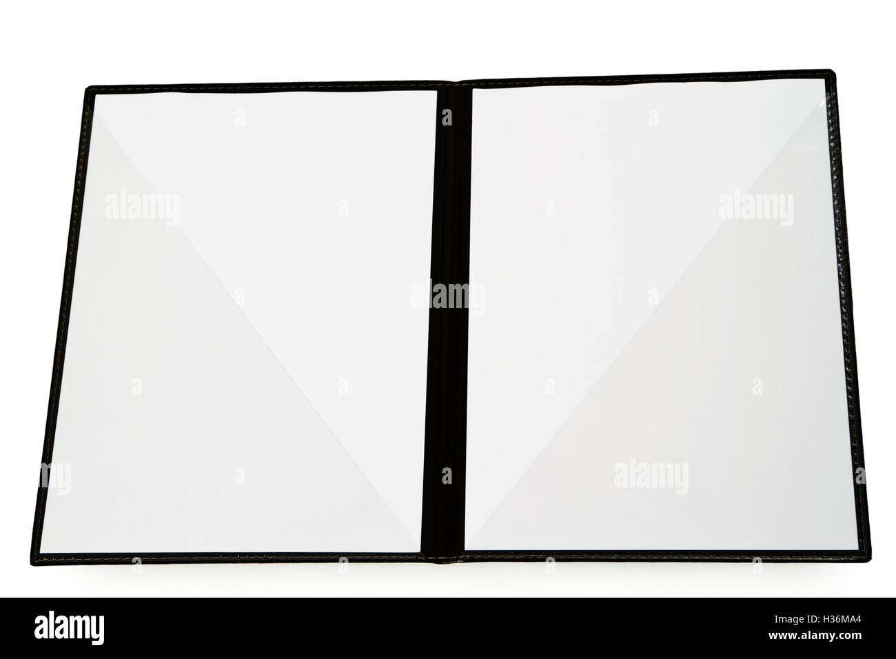 Open folder with blank paper isolated on white background Stock Photo ...