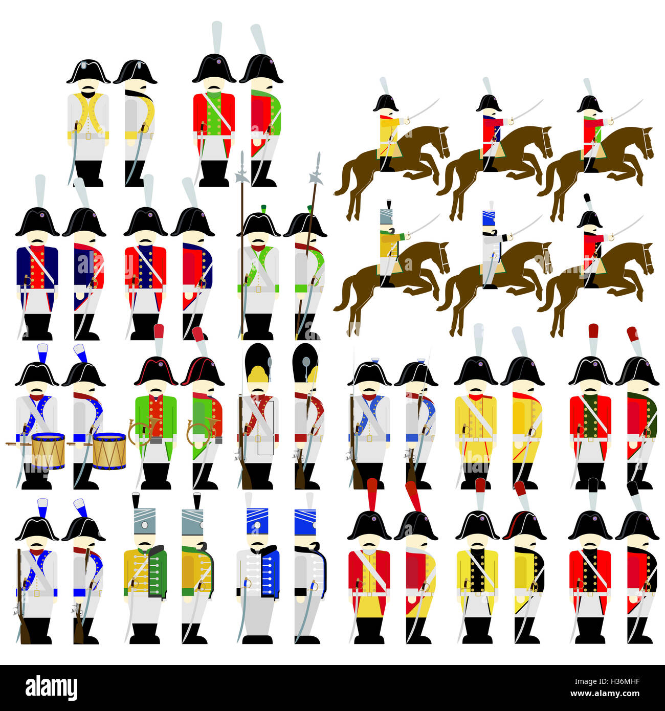 Soldiers of the army of Saxony in uniforms and weapons were used in the ...