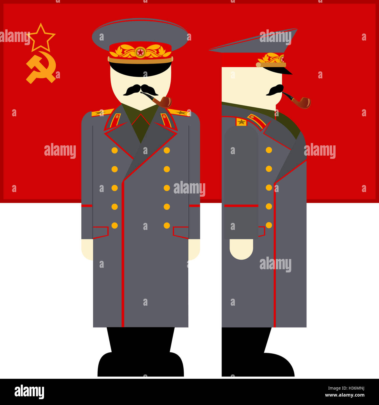 The flag and the Supreme Commander of the armed forces of the USSR. The ...