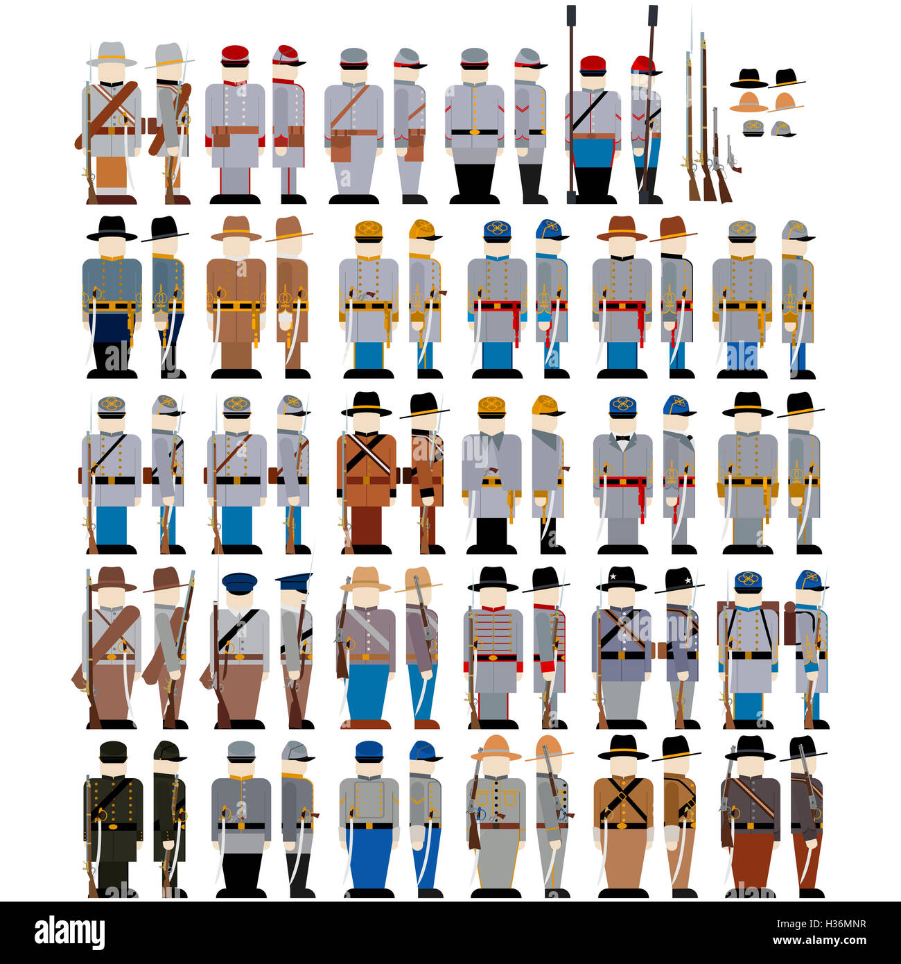 The Armed Forces of the Confederate army in the Civil War the United ...