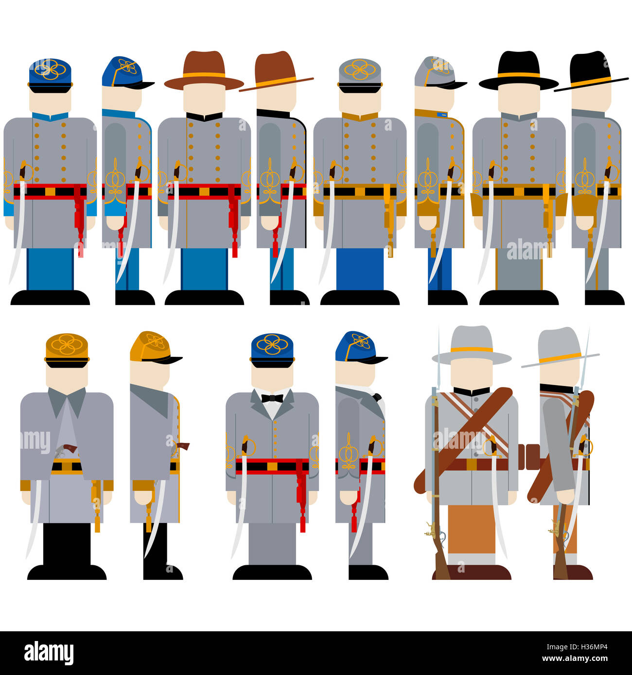 The Armed Forces of the Confederate army in the Civil War the United ...