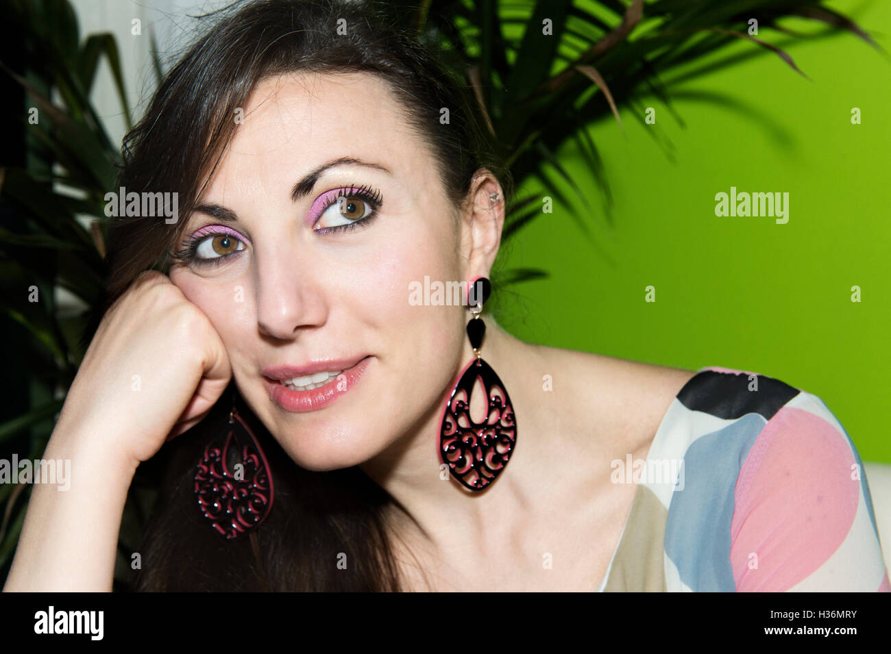 young woman relaxes Stock Photo - Alamy