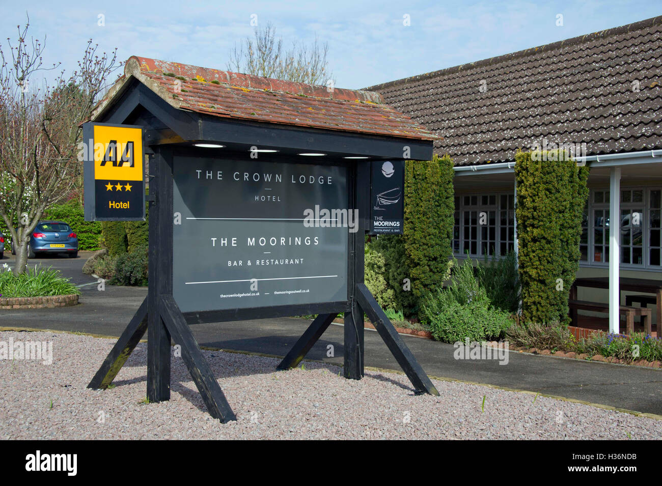 The Moorings at the Crown Lodge, Outwell, Norfolk, UK Stock Photo - Alamy