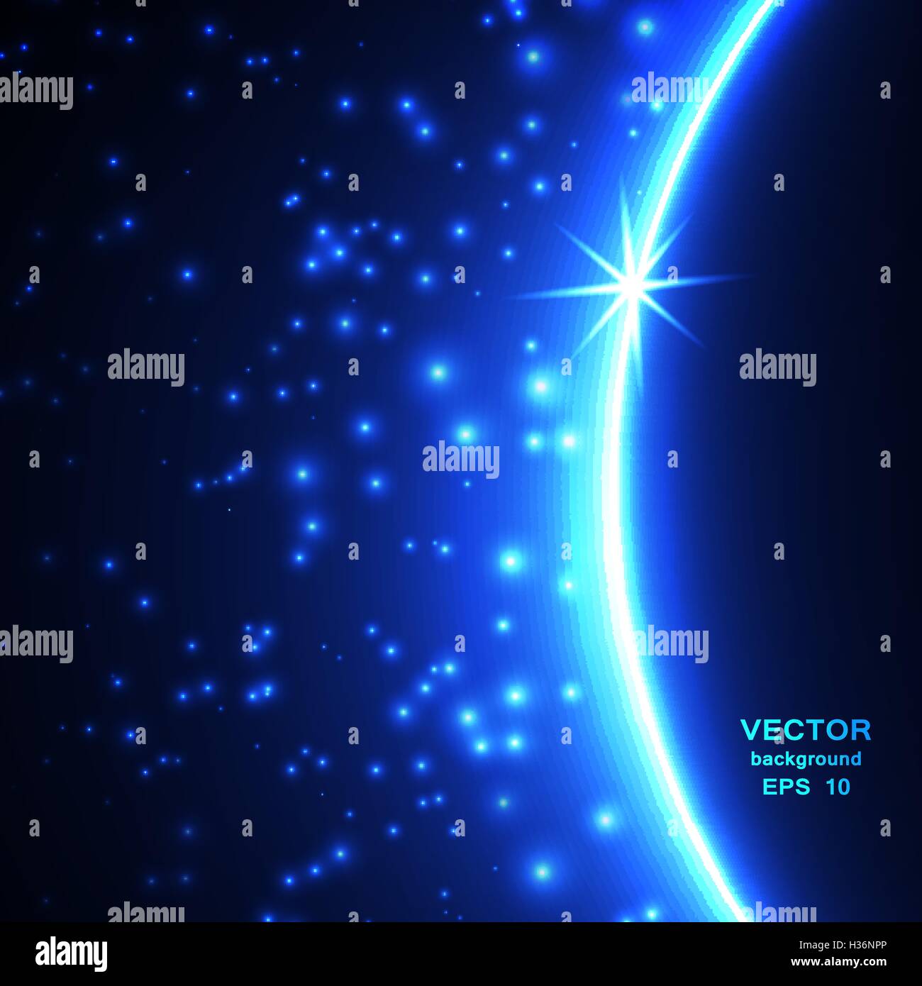 Space planet in the rays of light Stock Vector Image & Art - Alamy