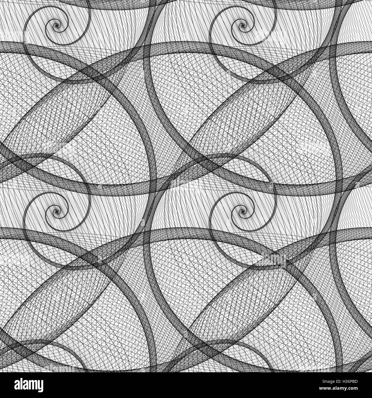 Monochrome wired spiral pattern fractal Stock Vector Image & Art - Alamy