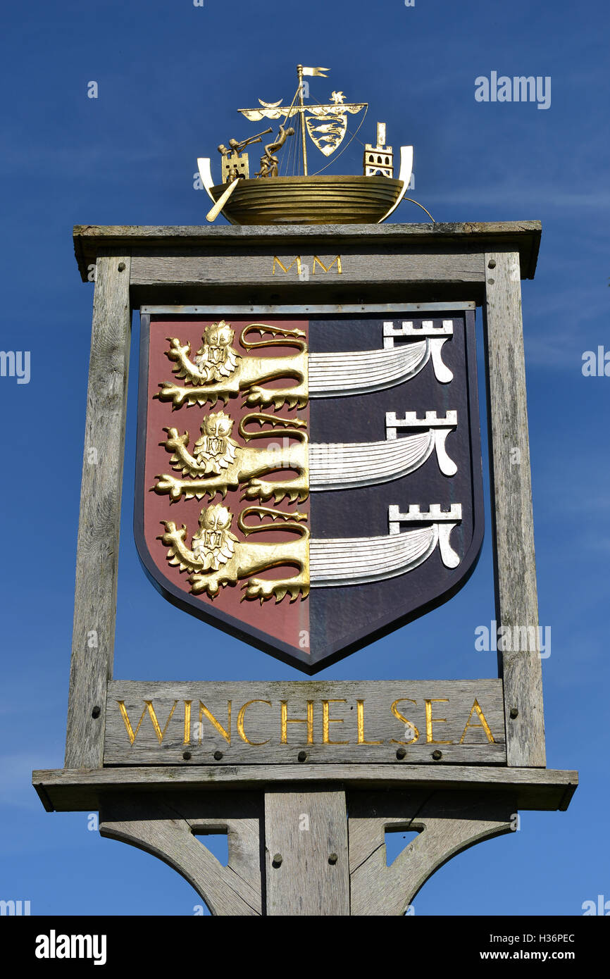 Winchelsea sign, East Sussex Stock Photo - Alamy