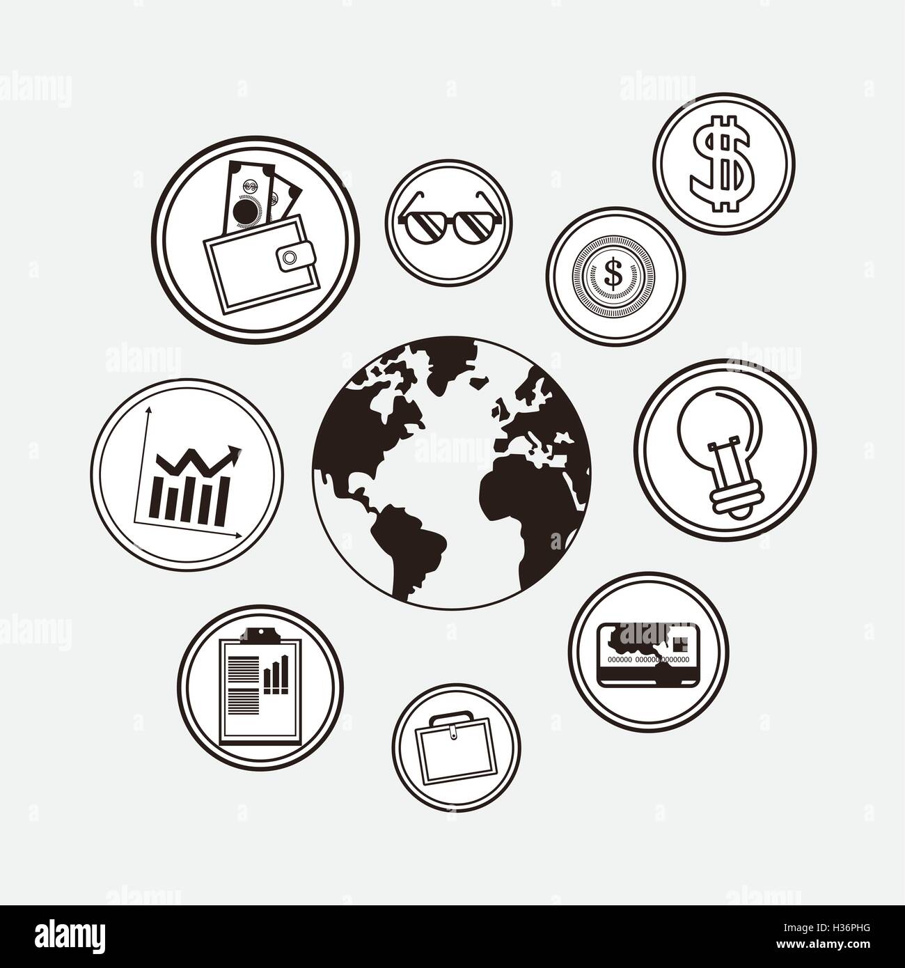 economy related icons line design image Stock Vector Image & Art - Alamy