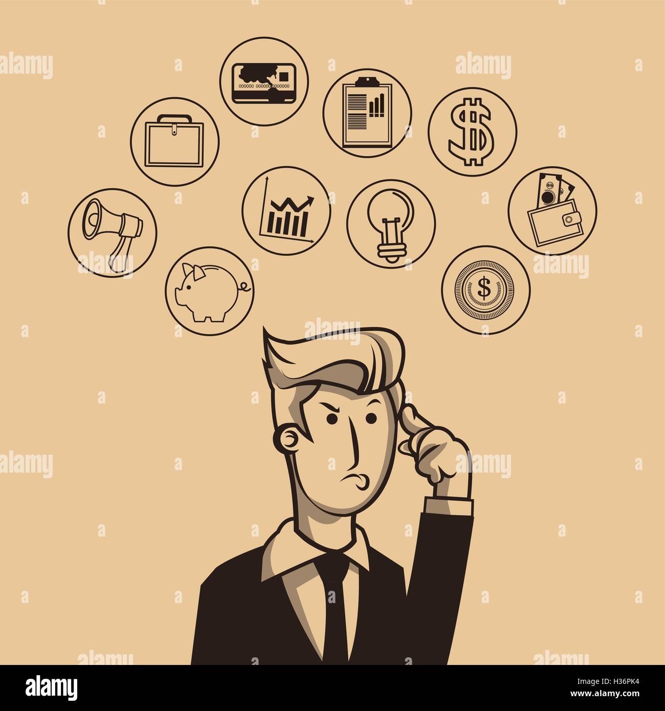 economy related icons line design image Stock Vector Image & Art - Alamy