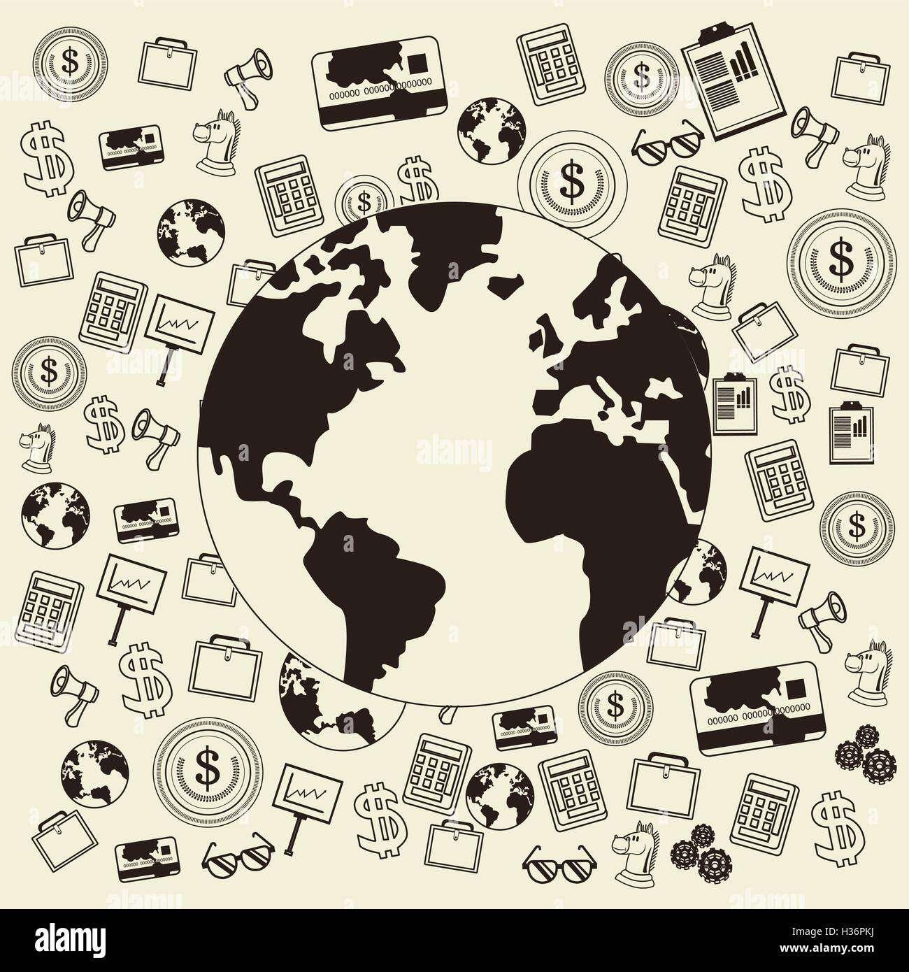 economy related icons line design image Stock Vector Image & Art - Alamy