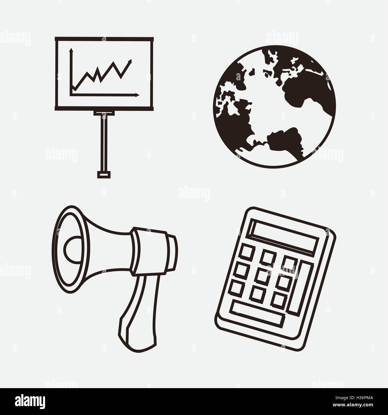 Economy related icons line hi-res stock photography and images - Alamy