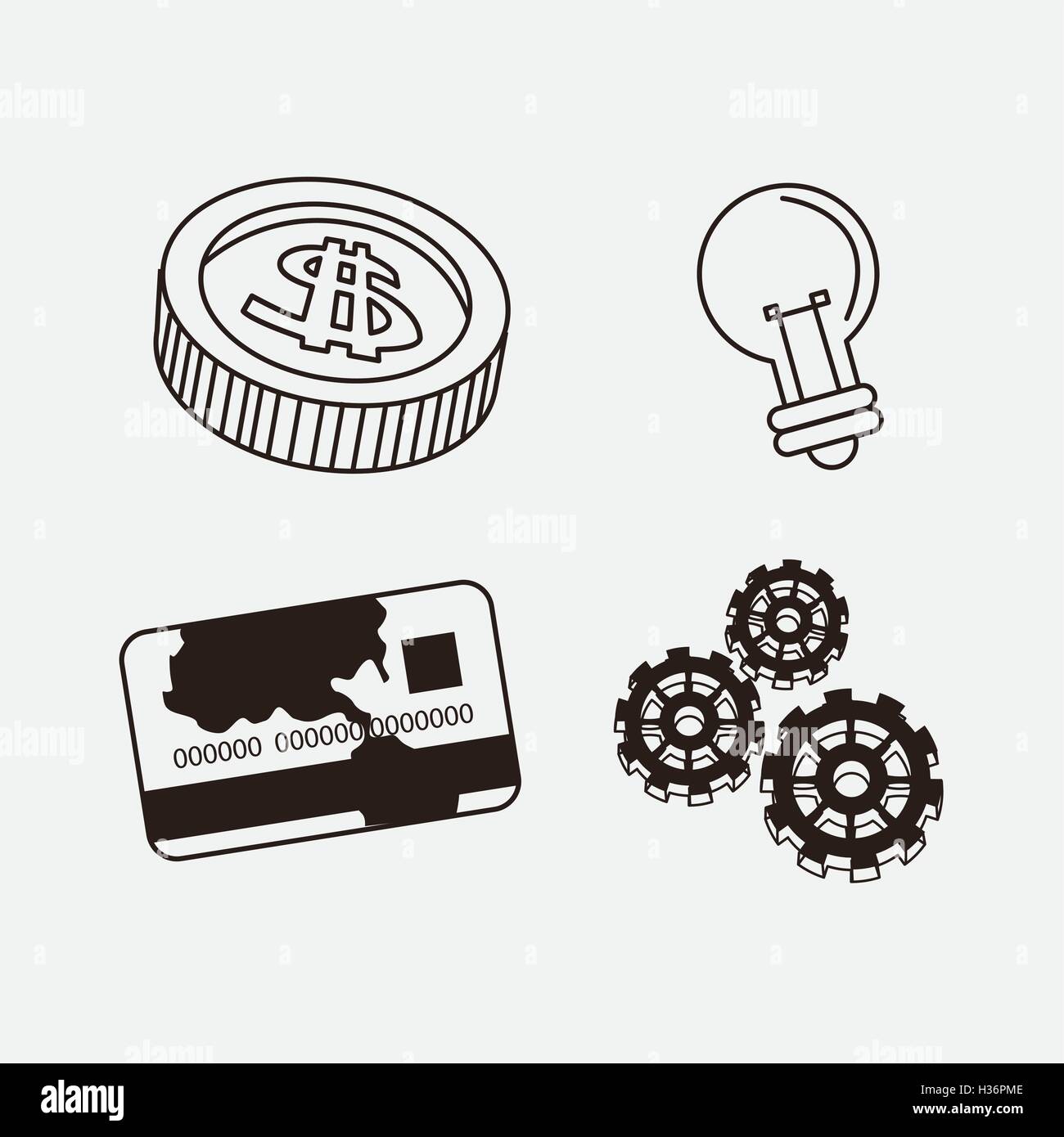 economy related icons line design image Stock Vector Image & Art - Alamy