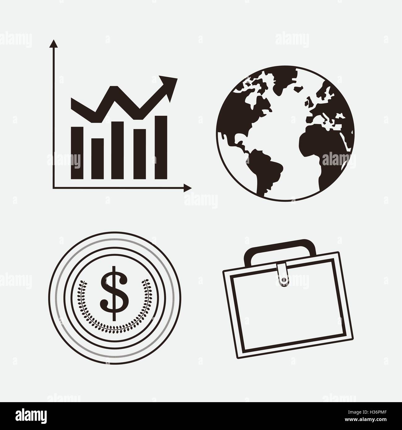 economy related icons line design image Stock Vector Image & Art - Alamy