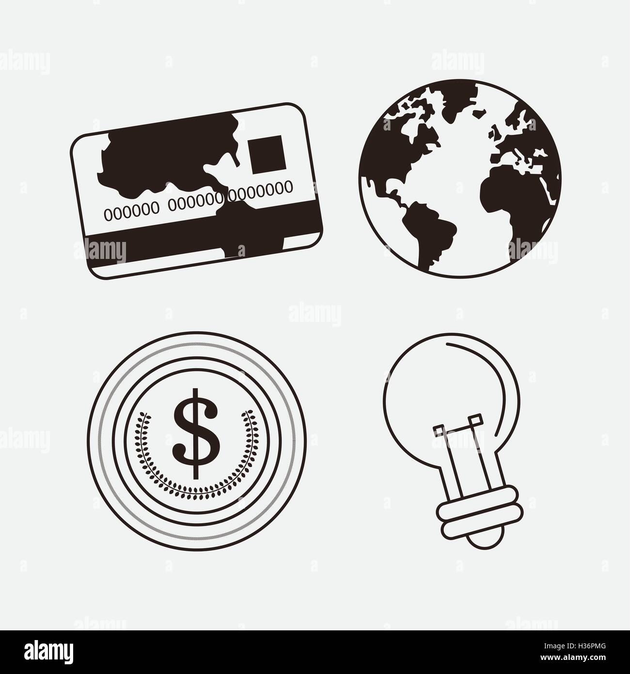 economy related icons line design image Stock Vector Image & Art - Alamy