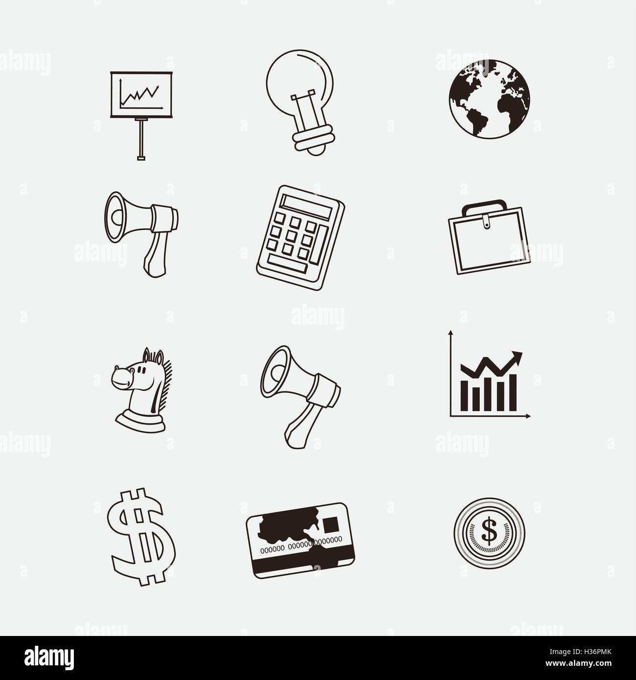 economy related icons line design image Stock Vector Image & Art - Alamy