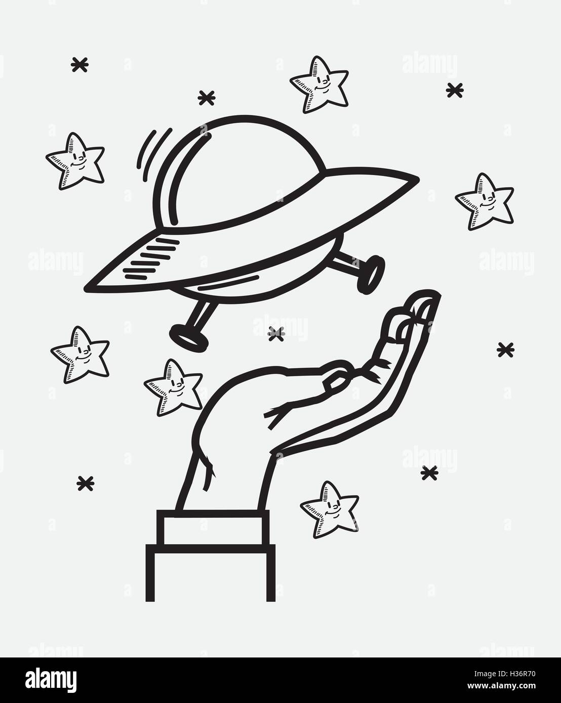 space stars doodle drawing image Stock Vector Image & Art - Alamy