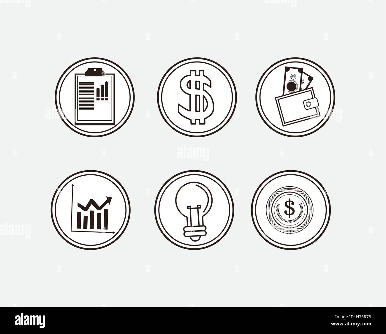 assorted economy related icons buttons image Stock Vector Image & Art ...