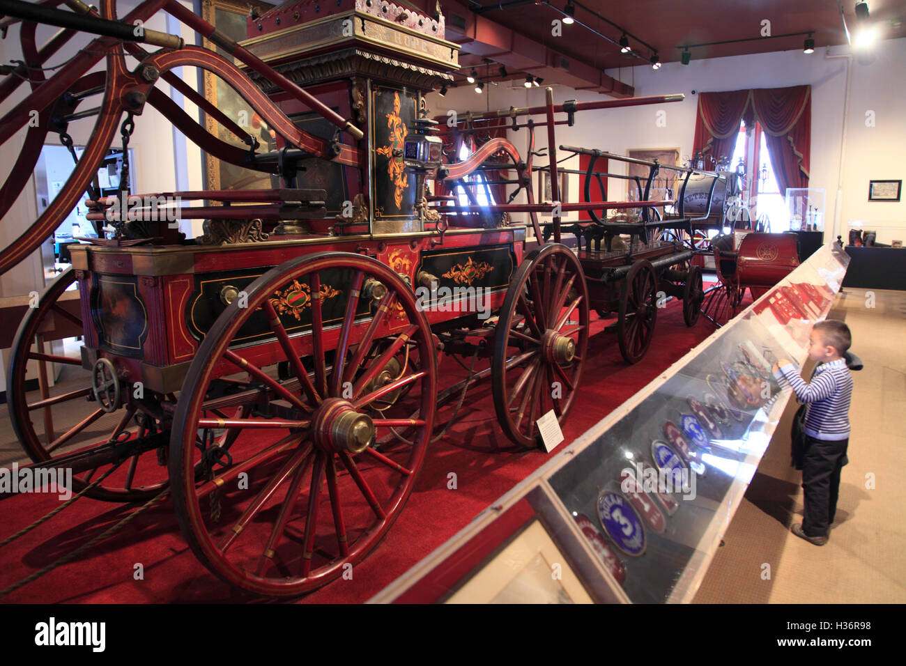 Fire fighting on Parade exhibition in New York City Fire Museum.New ...