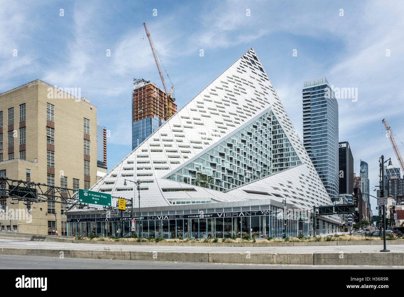 striking nearly completed Via 57 West high rise luxury rental tower end ...