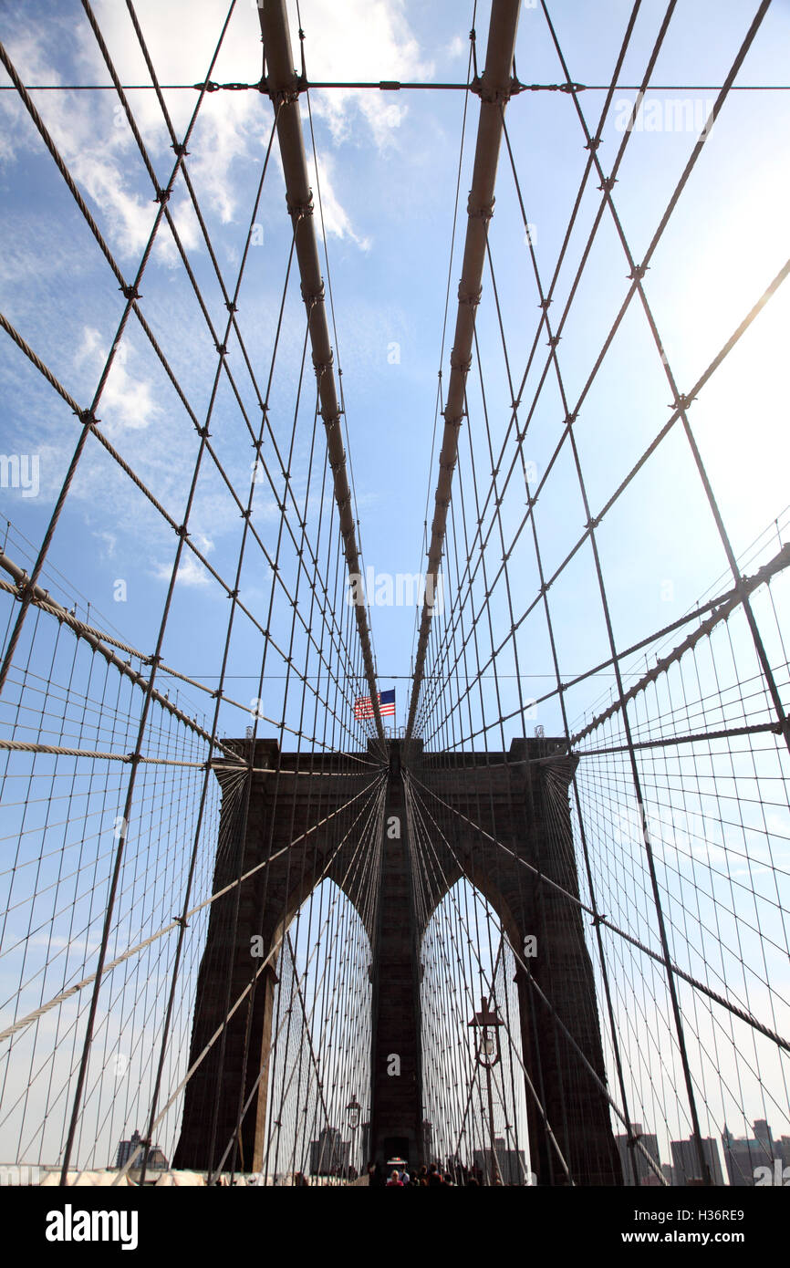 Neo gothic bridge tower cables hi-res stock photography and images - Alamy