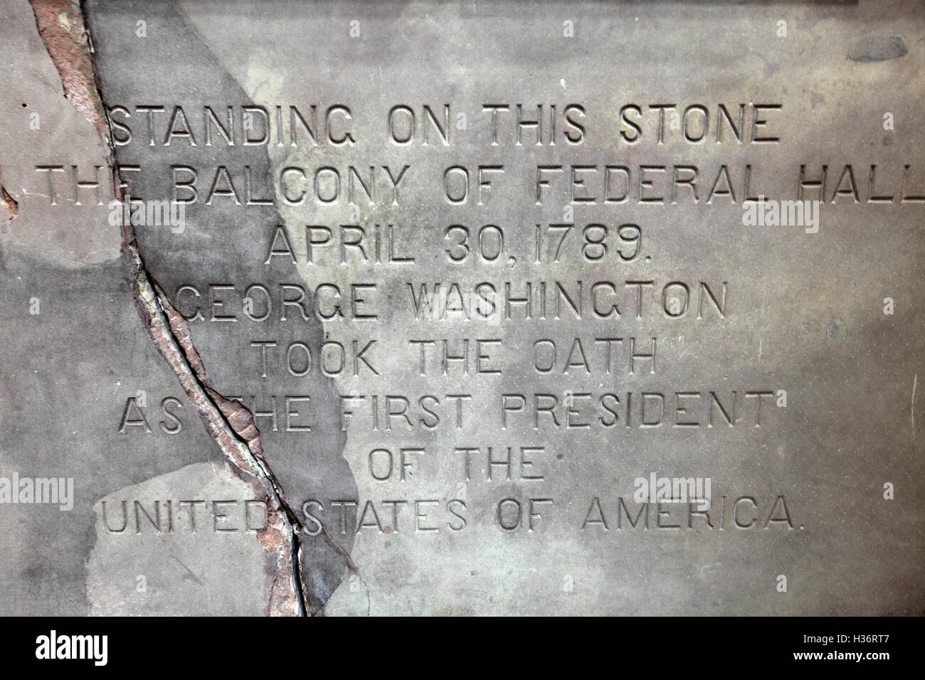 The standing stone of George Washington took oath as the first US ...