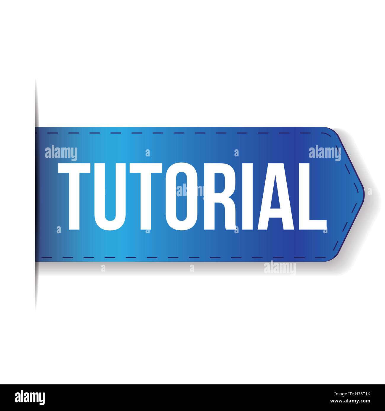 Tutorial ribbon vector blue Stock Vector Image & Art - Alamy