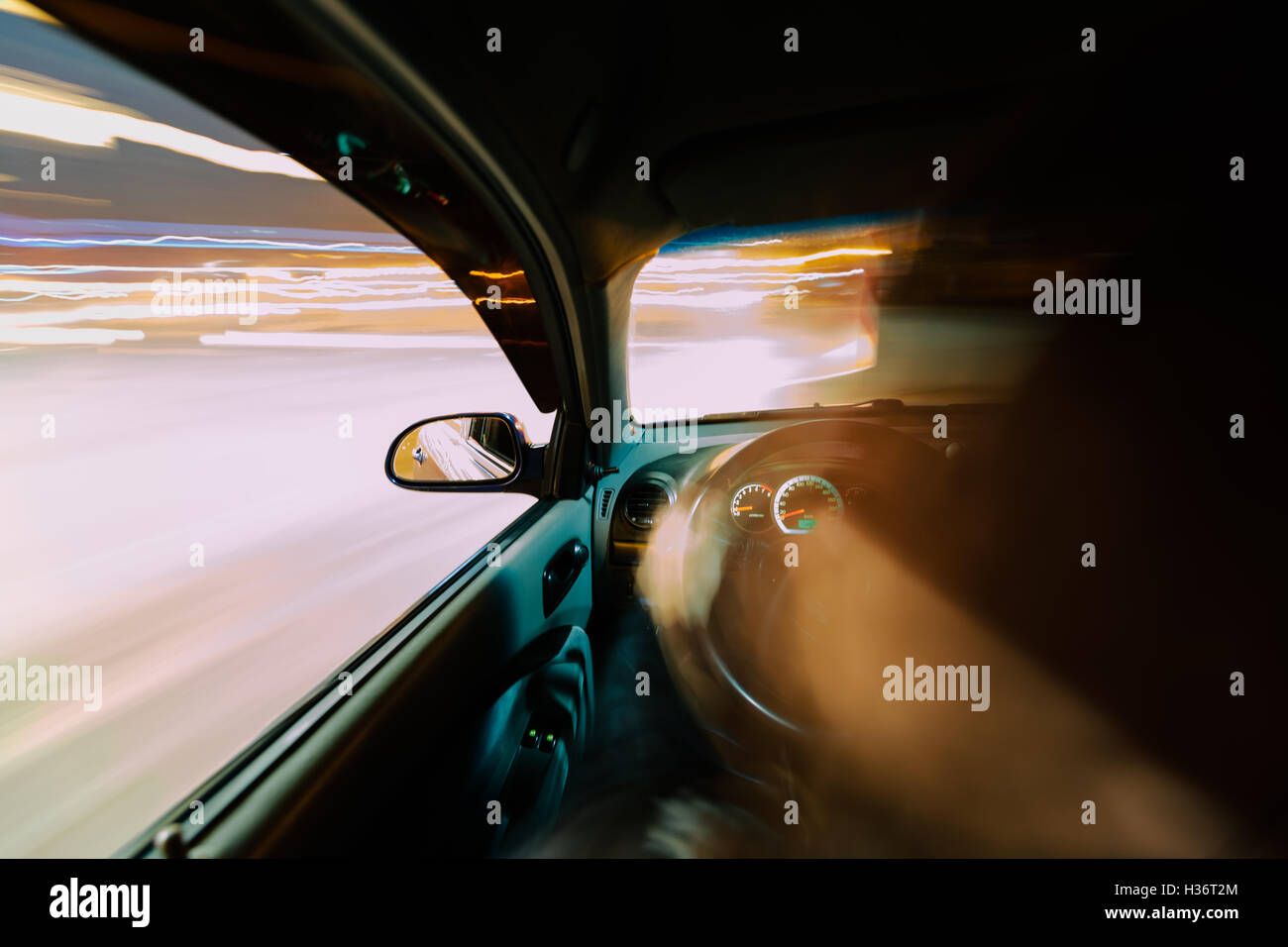 Driving at night Stock Photo - Alamy