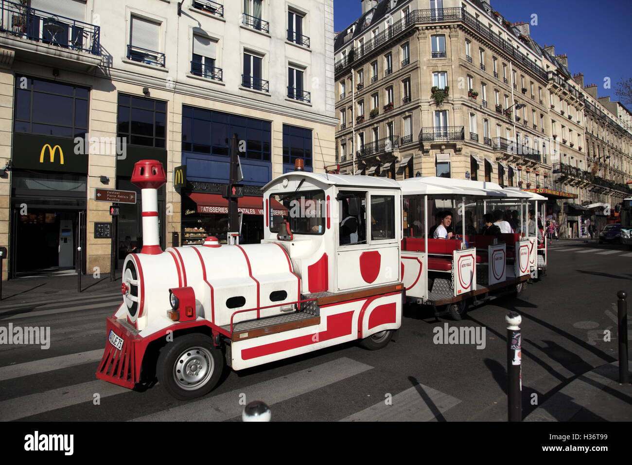 The tourist train Le Petit Train de Montmartre (the little train of ...