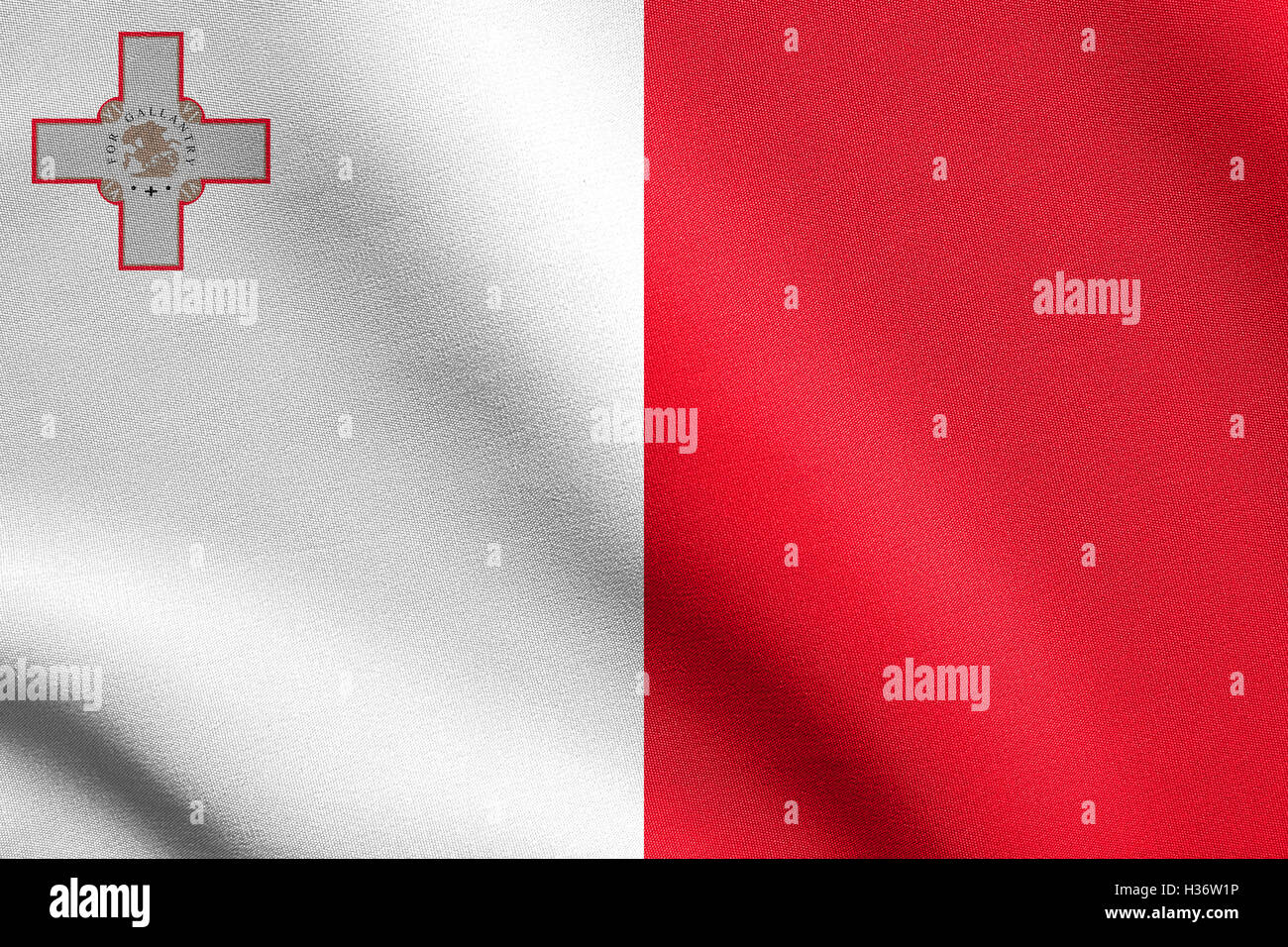 Maltese national official flag. Patriotic symbol, banner, element ...
