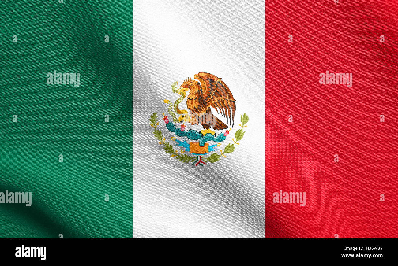 Mexican national official flag. Patriotic symbol, banner, element ...