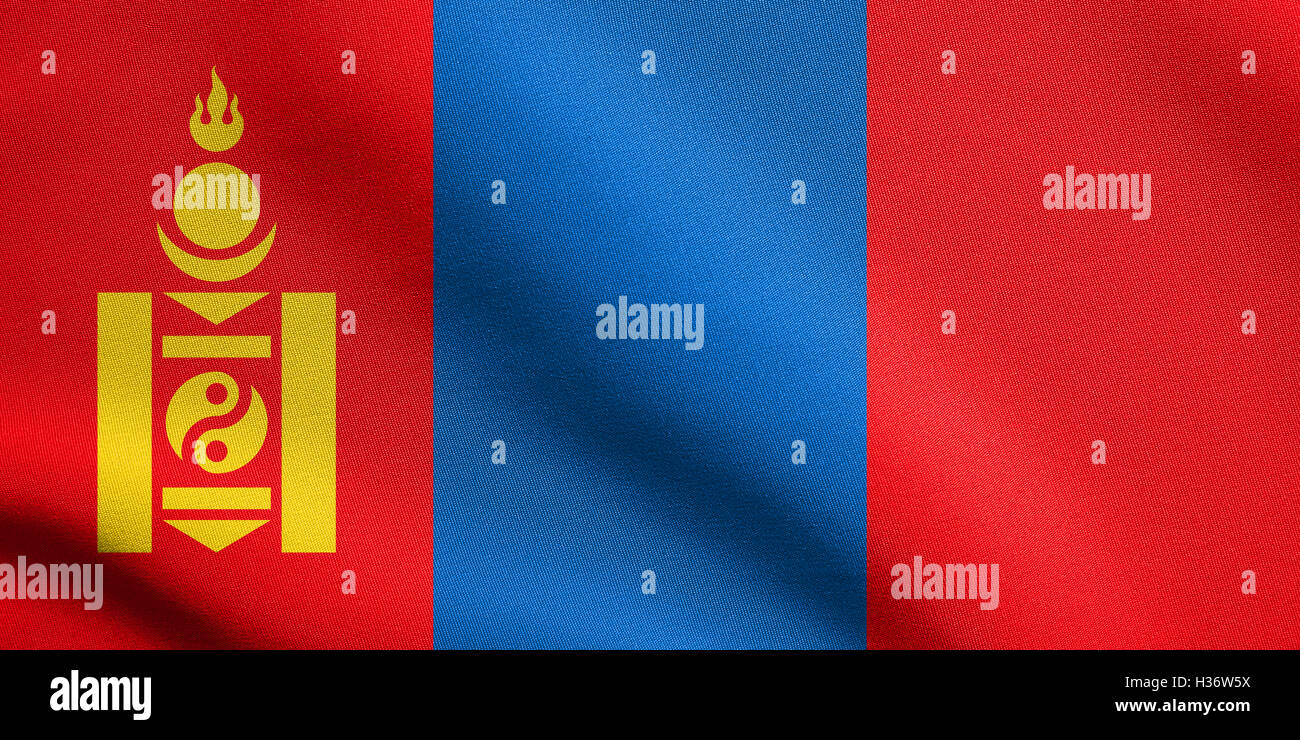 Mongolian national official flag. Patriotic symbol, banner, element ...